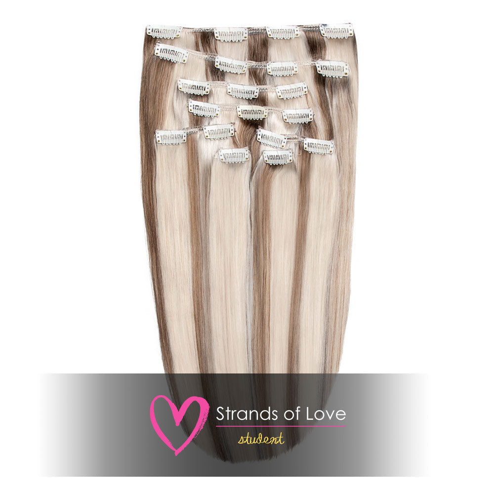 Student Clip-In Hair Extensions - Ash Highlight (#Silver/7) – Strands ...